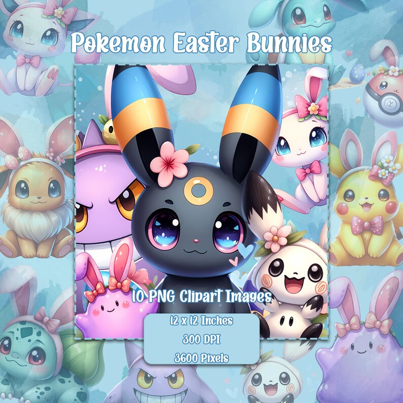 Pokemon Bunny Ears PNG Set, Transparent Background Clipart Images ...