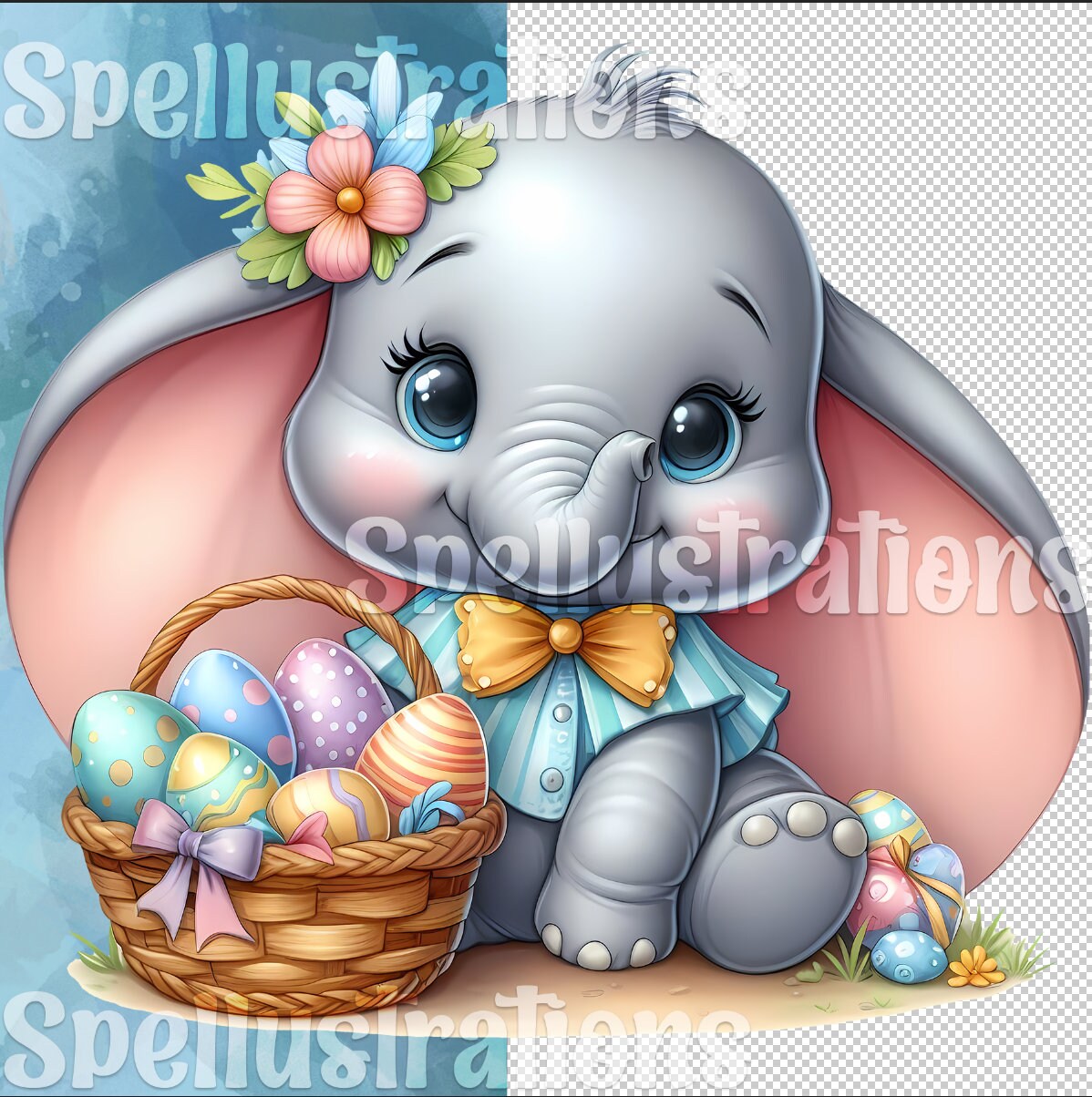 Dumbo Easter PNG, Transparent Background Clipart Images, Commercial ...