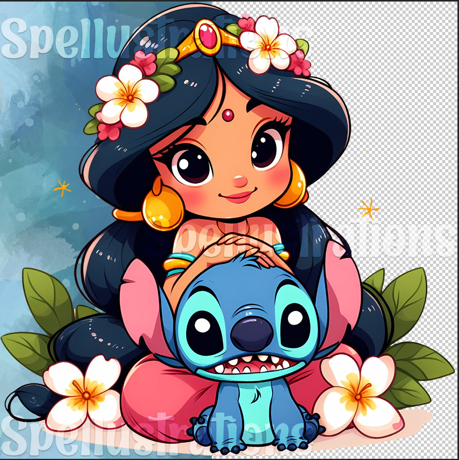 Jasmine and Stitch PNG, Transparent Background Clipart Images ...