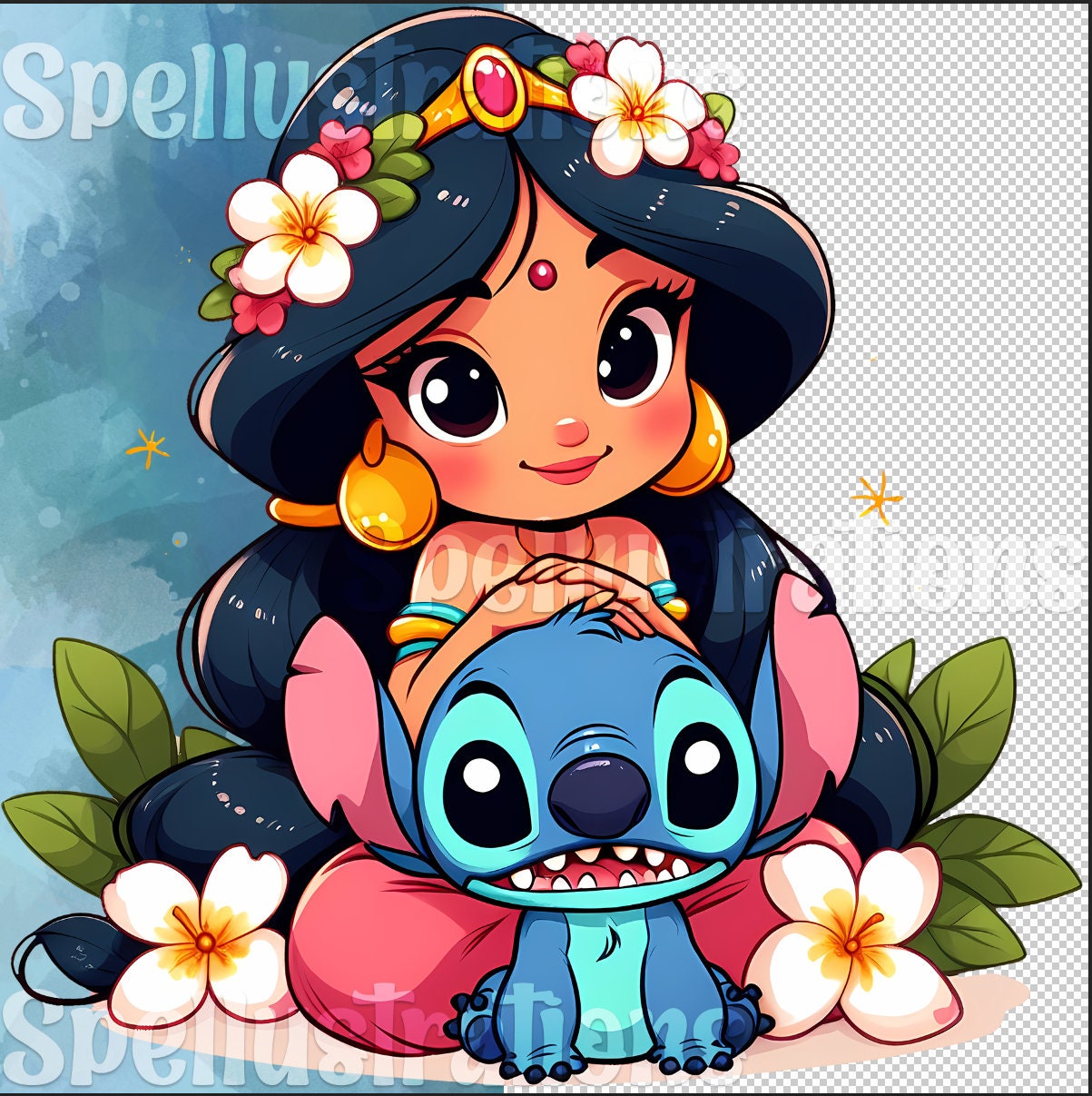 Jasmine and Stitch PNG, Transparent Background Clipart Images ...