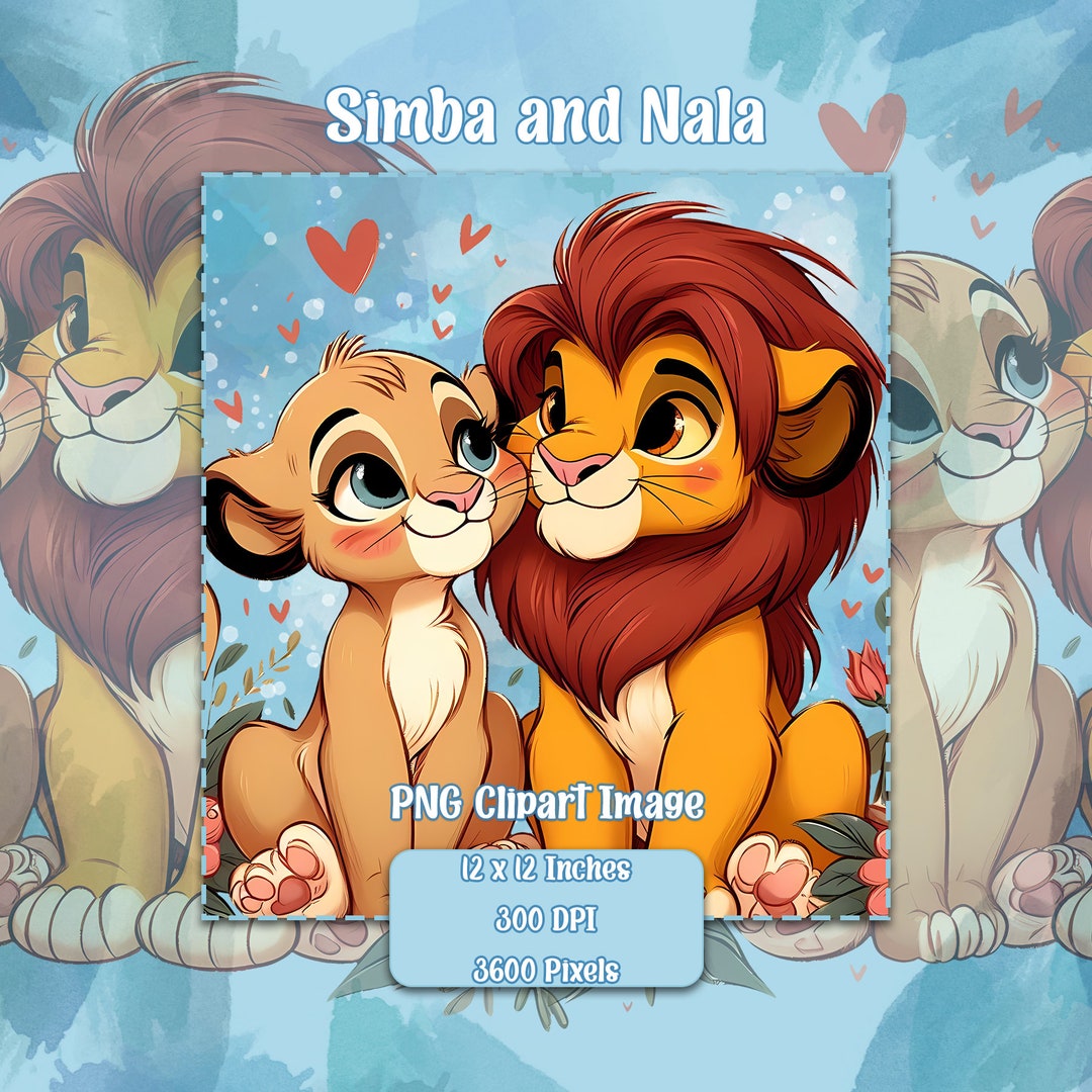 Simba and Nala PNG, Transparent Background Clipart Images, Commercial ...