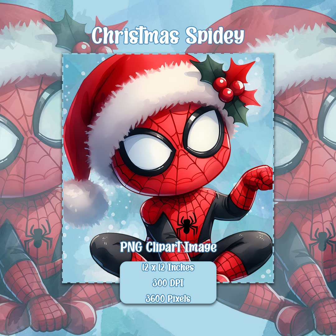 Christmas Spidey PNG, Transparent Background Clipart Images, Commercial ...