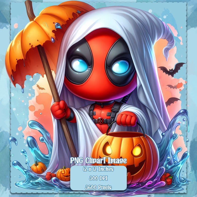 Deadpool Ghost Watercolor Splash, Clipart Images, Graphics and Artwork ...