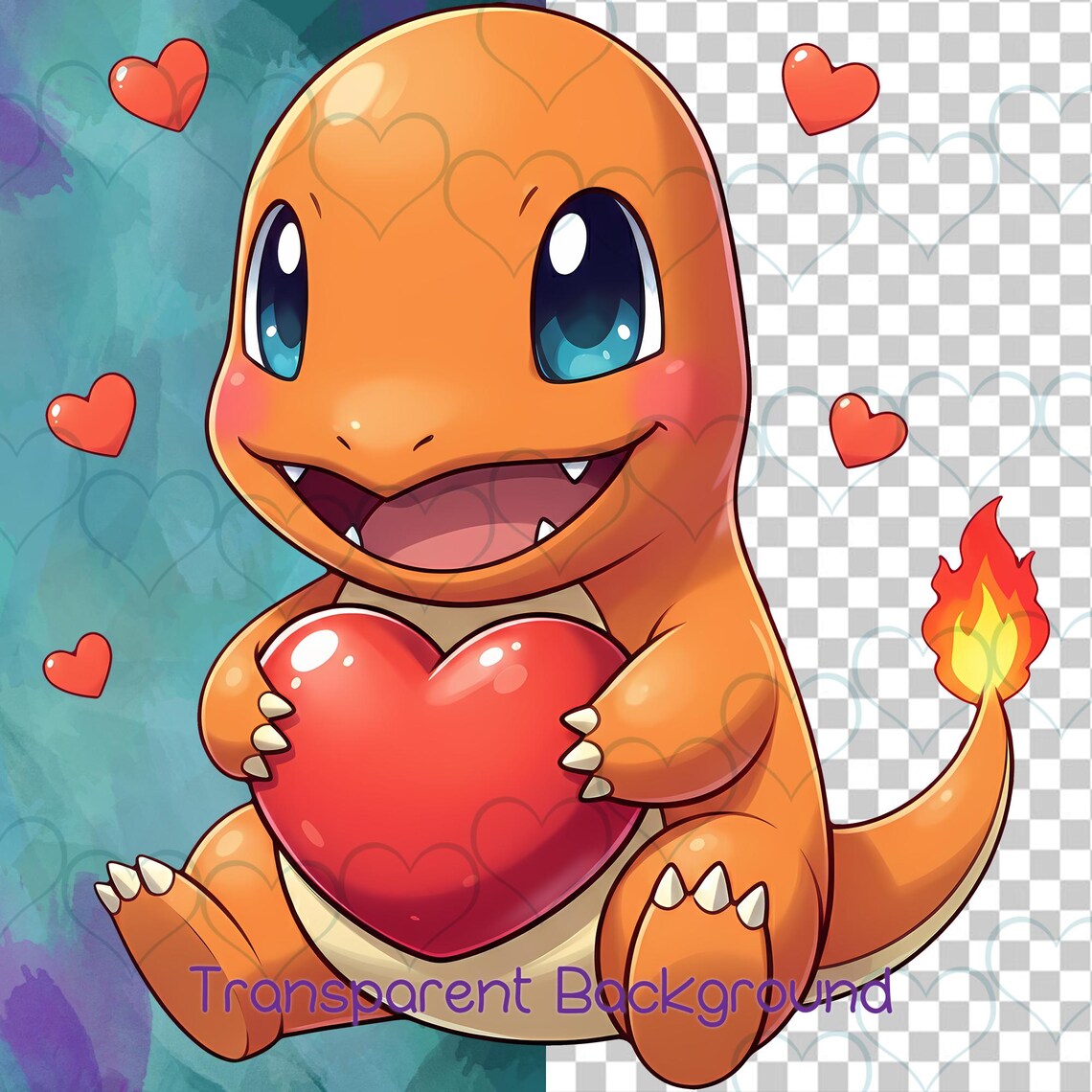 Charmander Heart PNG | Valentine Monsters | Transparent Graphics File ...