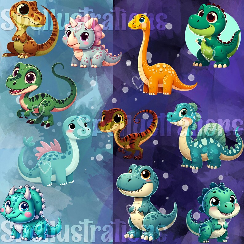Baby Dinosaurs PNG Set, Transparent Background Clipart Images ...