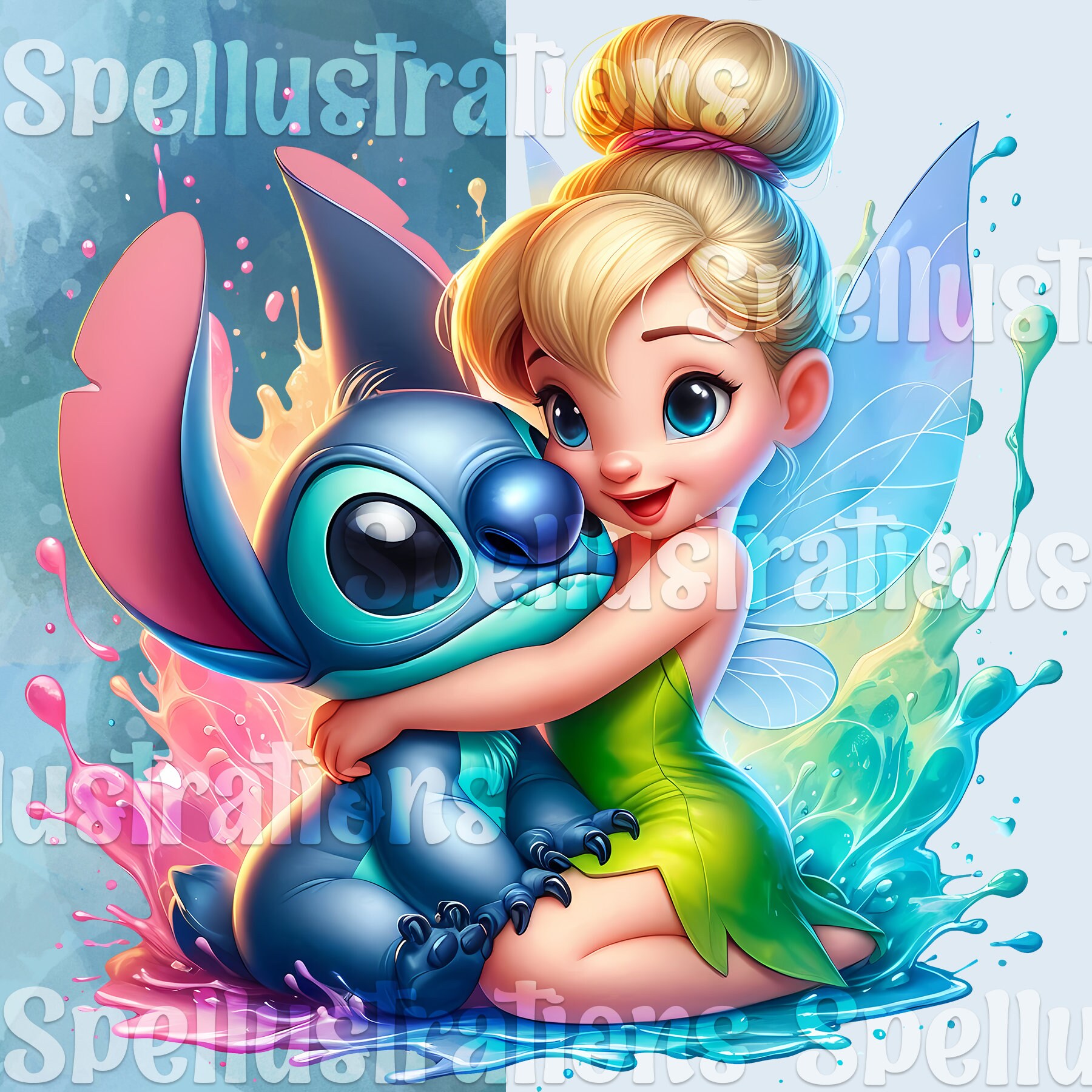 Stitch and Tinkerbell PNG, Transparent Background Clipart Images ...