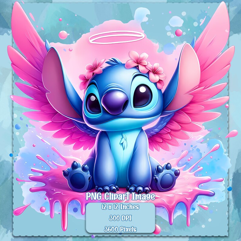Pink Wings Stitch Watercolor Splash, Clipart Images, Graphics and ...