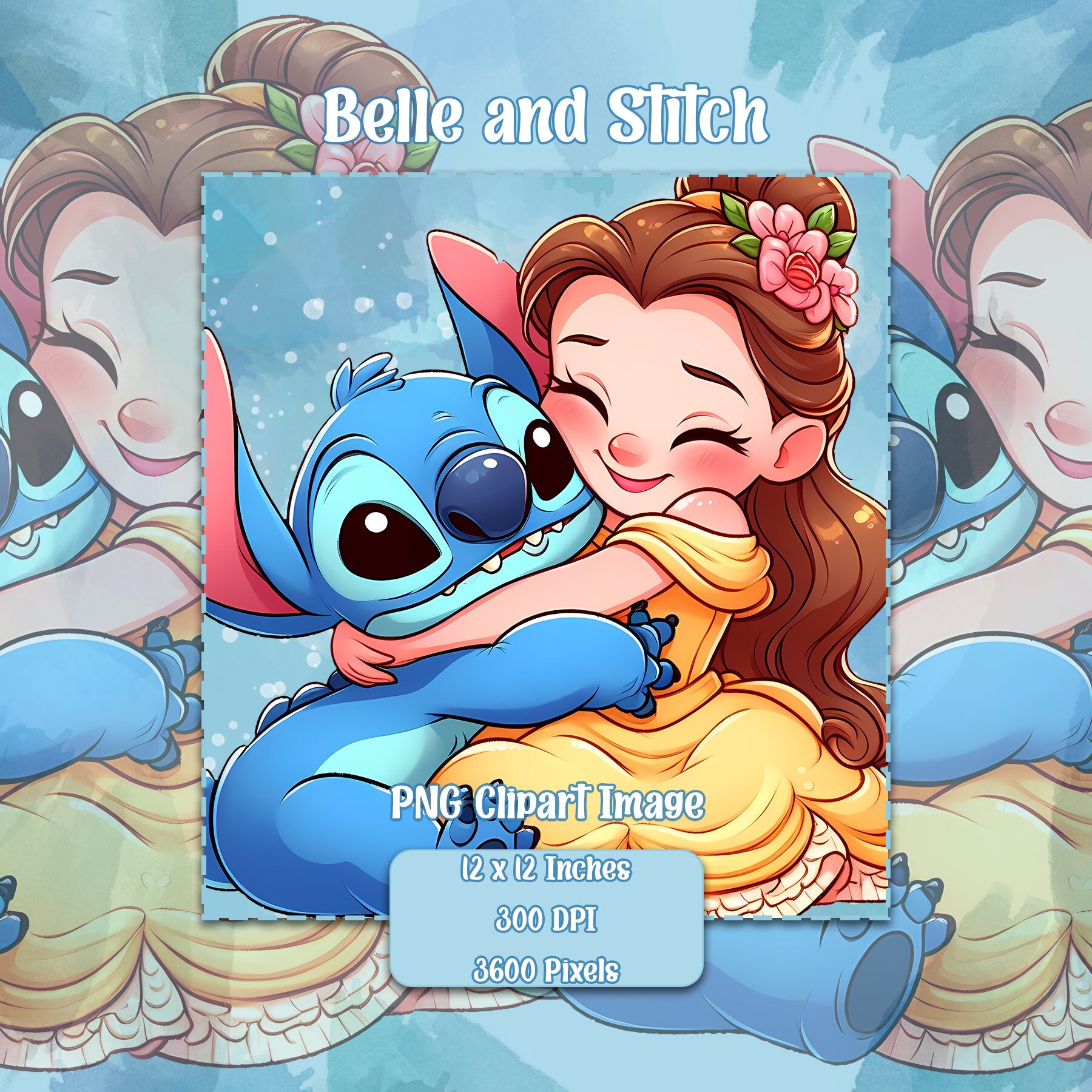 Belle and Stitch PNG, Transparent Background Clipart Images, Commercial ...