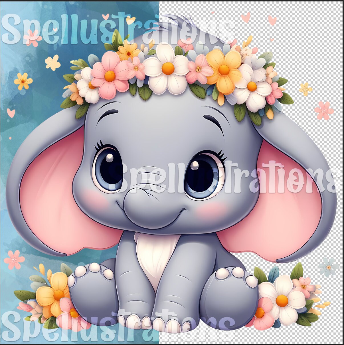 Dumbo Easter Flowers PNG, Transparent Background Clipart Images ...