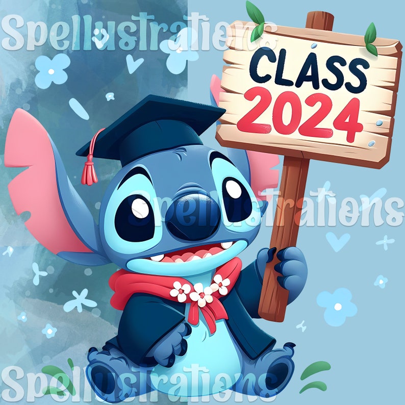 Stitch 2024 Graduate PNG, Transparent Background Clipart Images ...