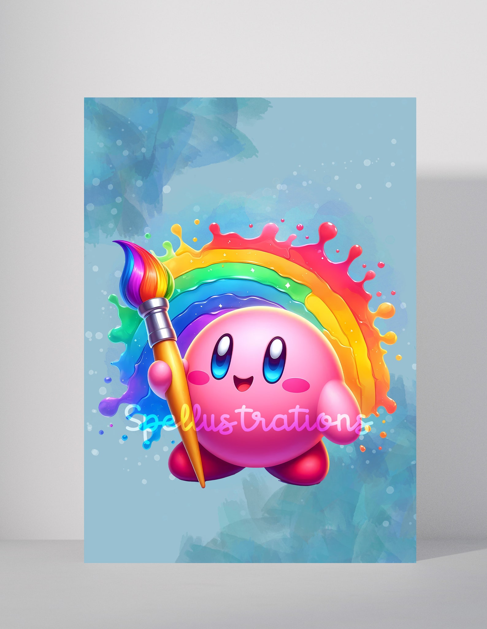 Rainbow Kirby PNG, Transparent Background Clipart Images, Commercial ...
