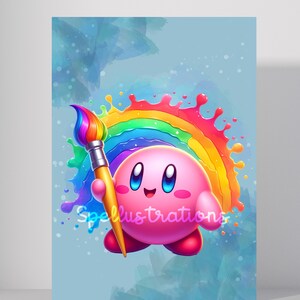 Rainbow Kirby PNG, Transparent Background Clipart Images, Commercial ...