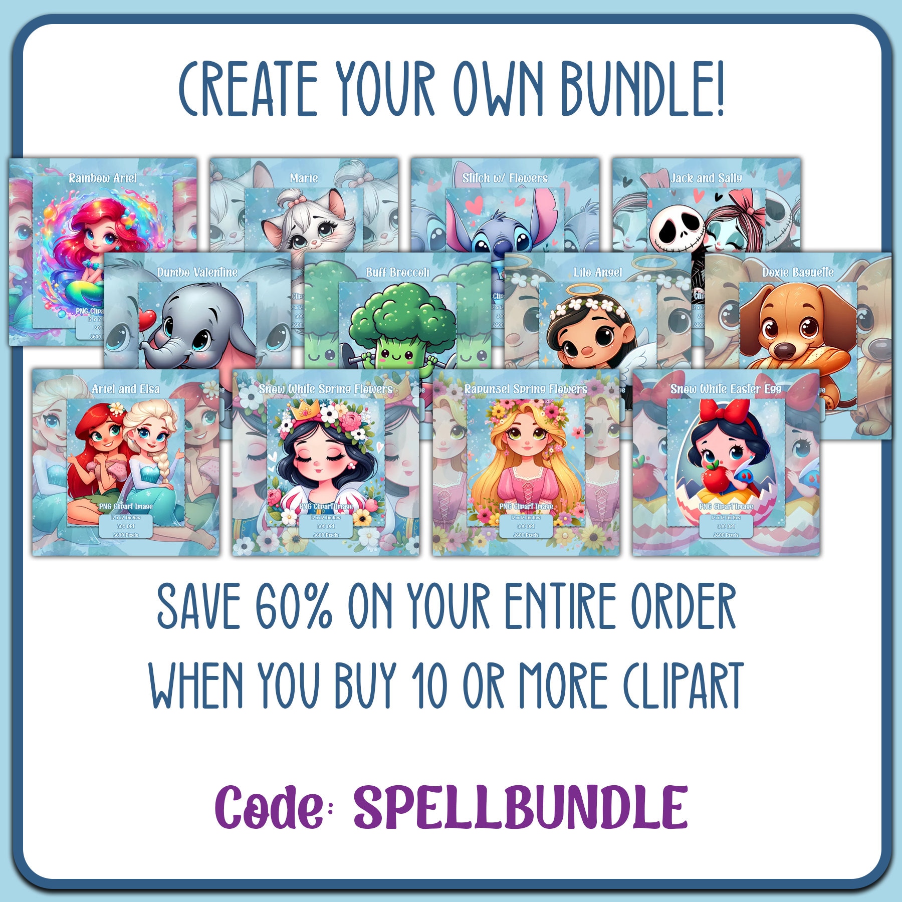Ariel and Stitch PNG, Transparent Background Clipart Images, Commercial ...