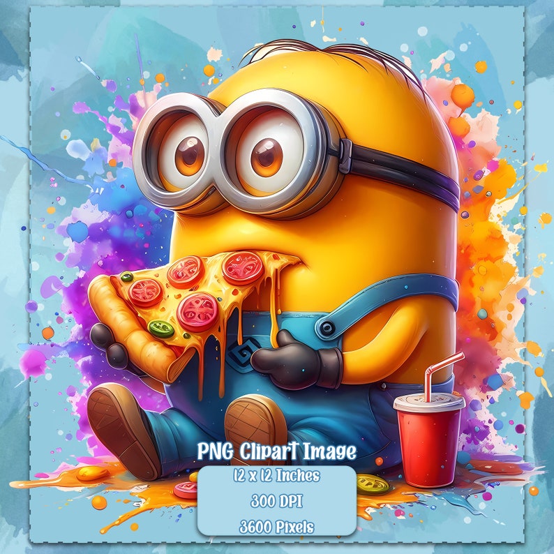 Minion Snacktime Watercolor Splash, Clipart Images, Graphics and ...