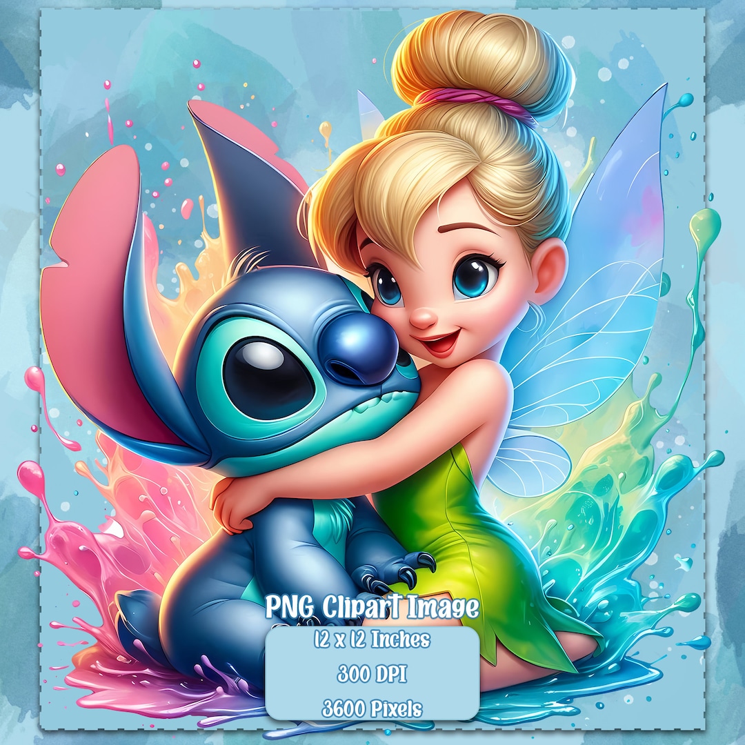 Stitch and Tinkerbell PNG, Transparent Background Clipart Images ...