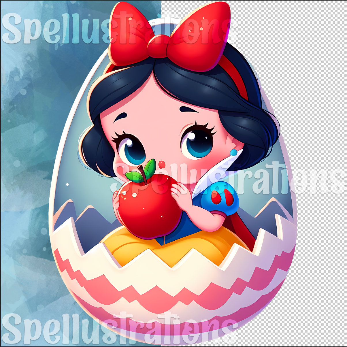Snow White Easter Egg PNG, Transparent Background Clipart Images ...