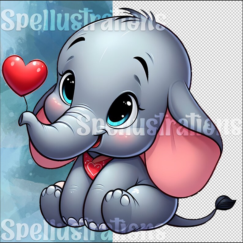 Dumbo Valentine PNG, Transparent Background Clipart Images, Commercial ...