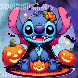 5 Halloween Vampire Stitch Digital Images, Vector Digital Art, Clipart ...