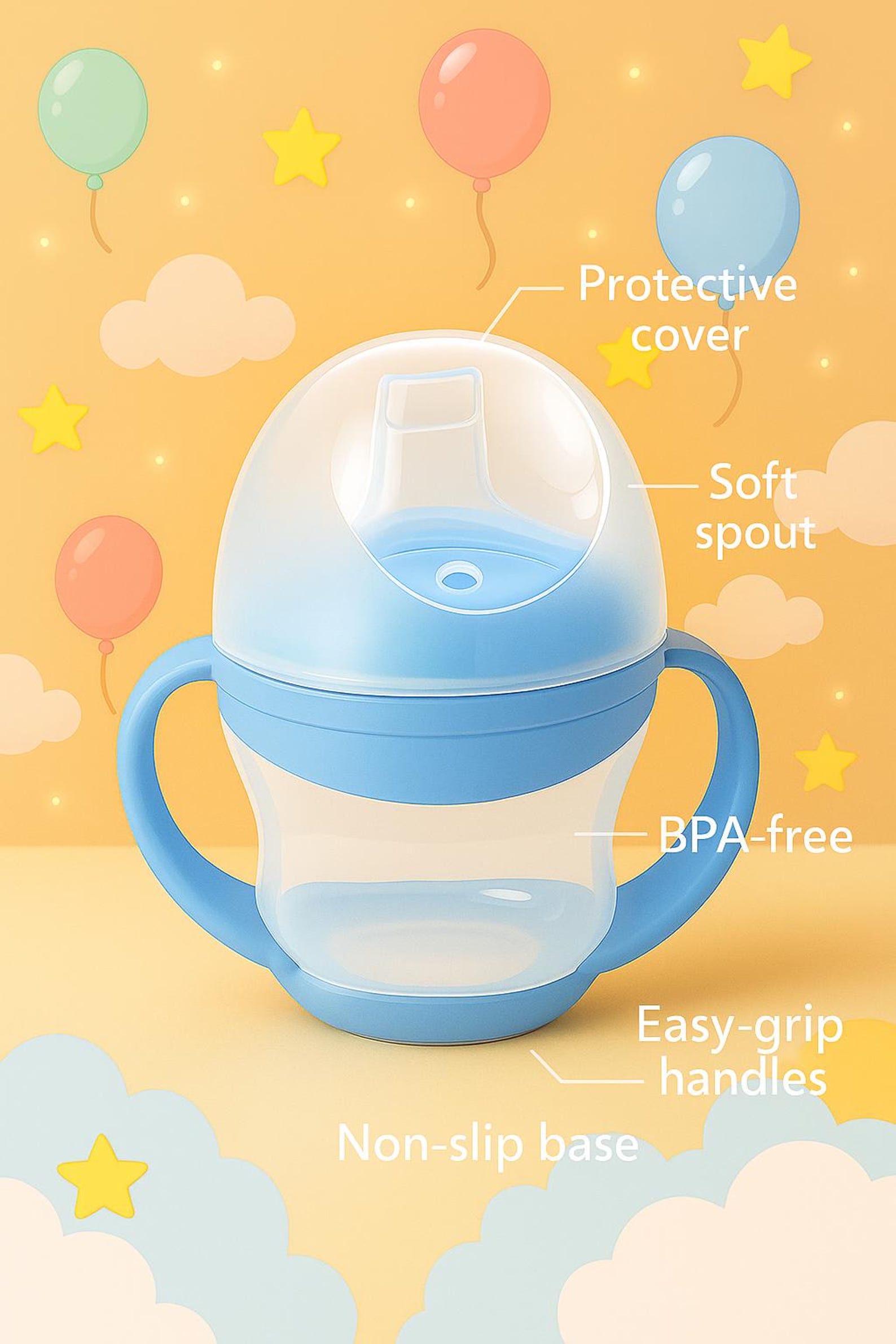 Spill-proof Baby Sipper Cup With Soft Spout & Handles | Bpa-free | Non ...