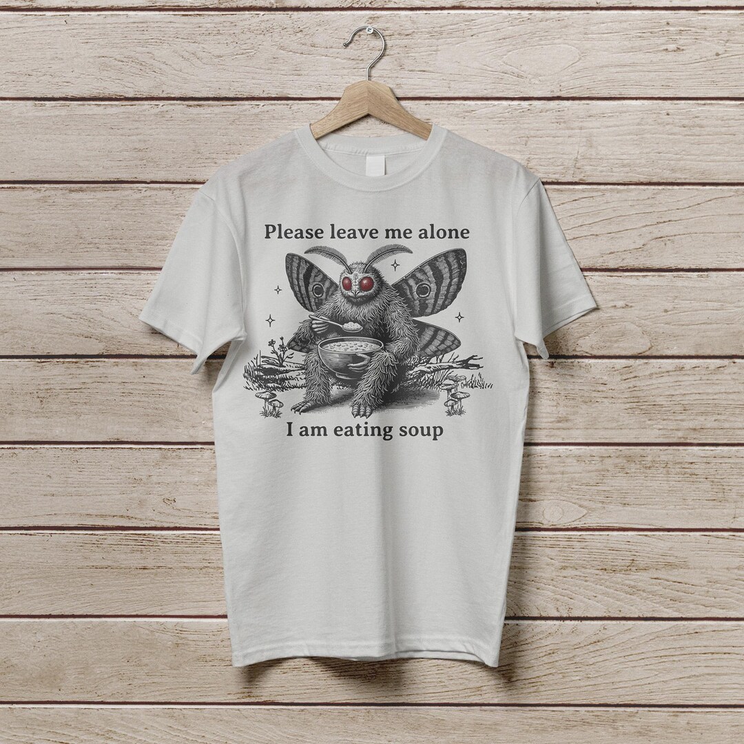 Mothman Eating Soup Shirt, Funny Cute Cryptid Gift Idea, Meme Shirt ...