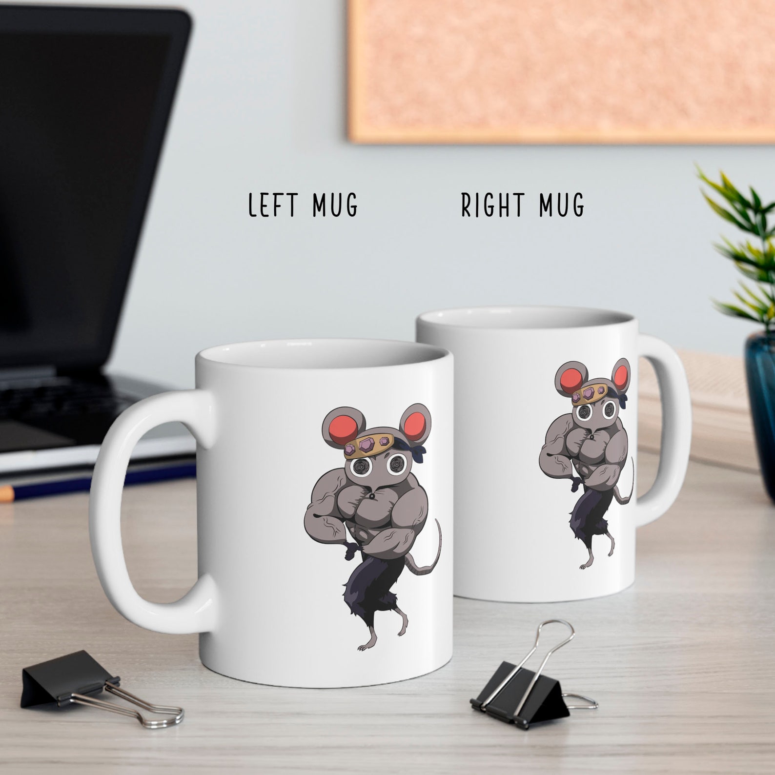 Muscle Mice Fitness Gym Mug Gift for Him Cute Gift for Her, Anime Mug ...
