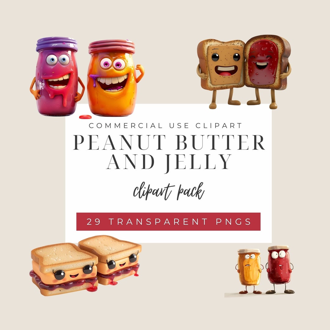 Peanut Butter and Jelly Friends Clipart - PB&J Bundle - Instant ...