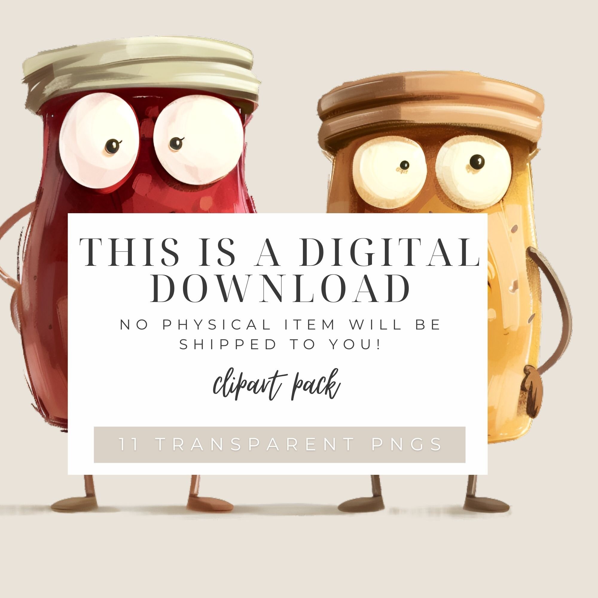 Peanut Butter and Jelly Friends Clipart - PB&J Bundle - Instant ...