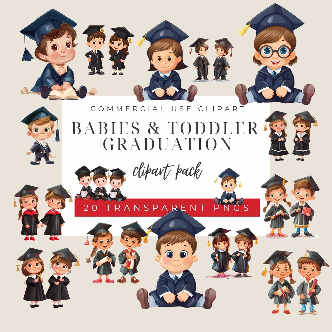 Toddler Graduation Clipart: 20 PNG Nursery Graphics (commercial Use) - Etsy