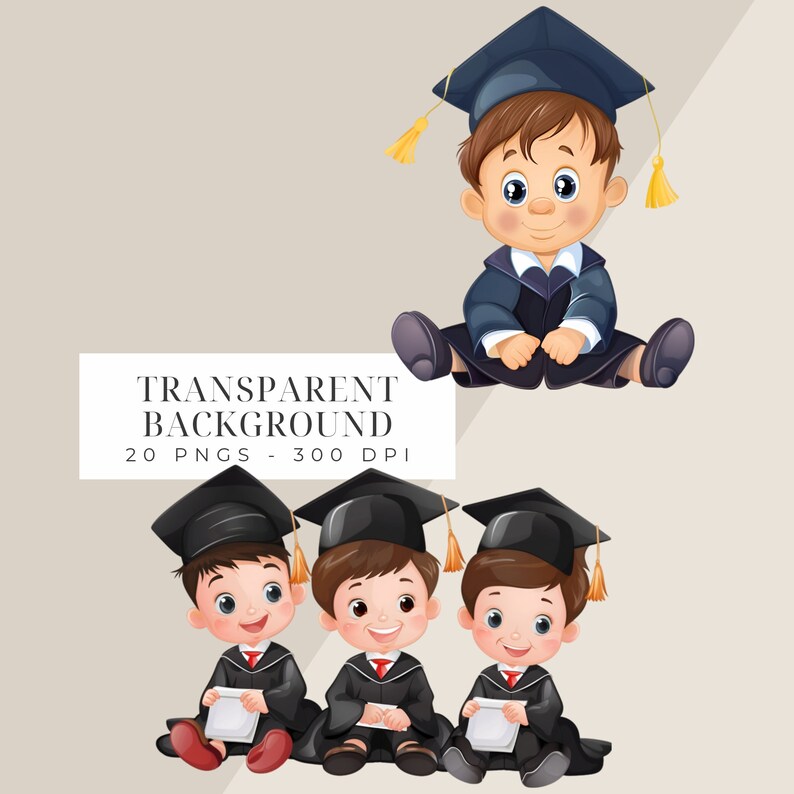 Toddler Graduation Clipart: 20 PNG Nursery Graphics (commercial Use) - Etsy