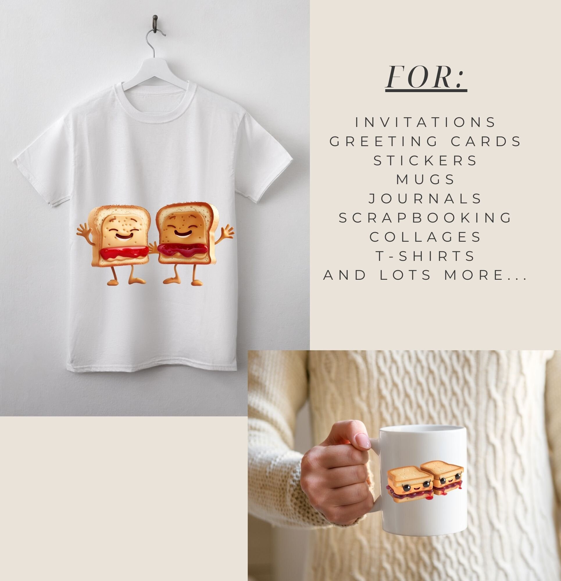 Peanut Butter and Jelly Friends Clipart - PB&J Bundle - Instant ...