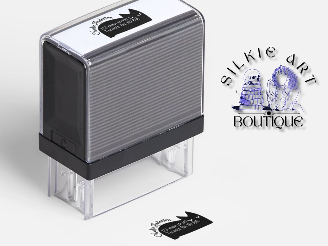Self Inking Address Stamper, Modern Minimal Custom Stamp, Rubber ...