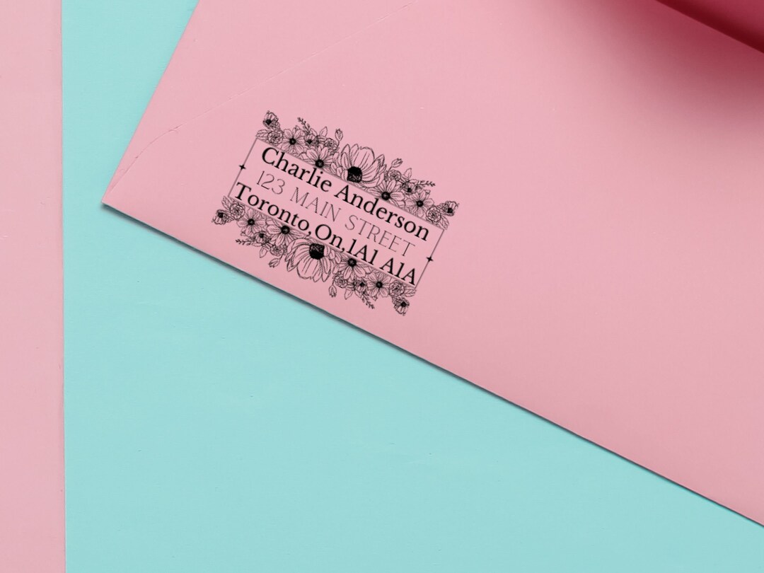 Self Inking Address Stamper, Modern Minimal Minimalist Custom Stamp ...