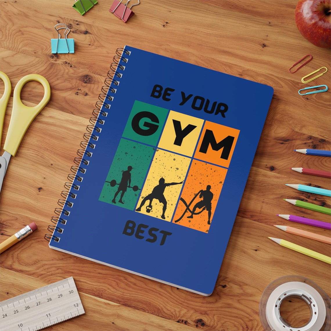 Gym-motivation Softcover A5 Notebook With be Your Best Logo, Gift for ...