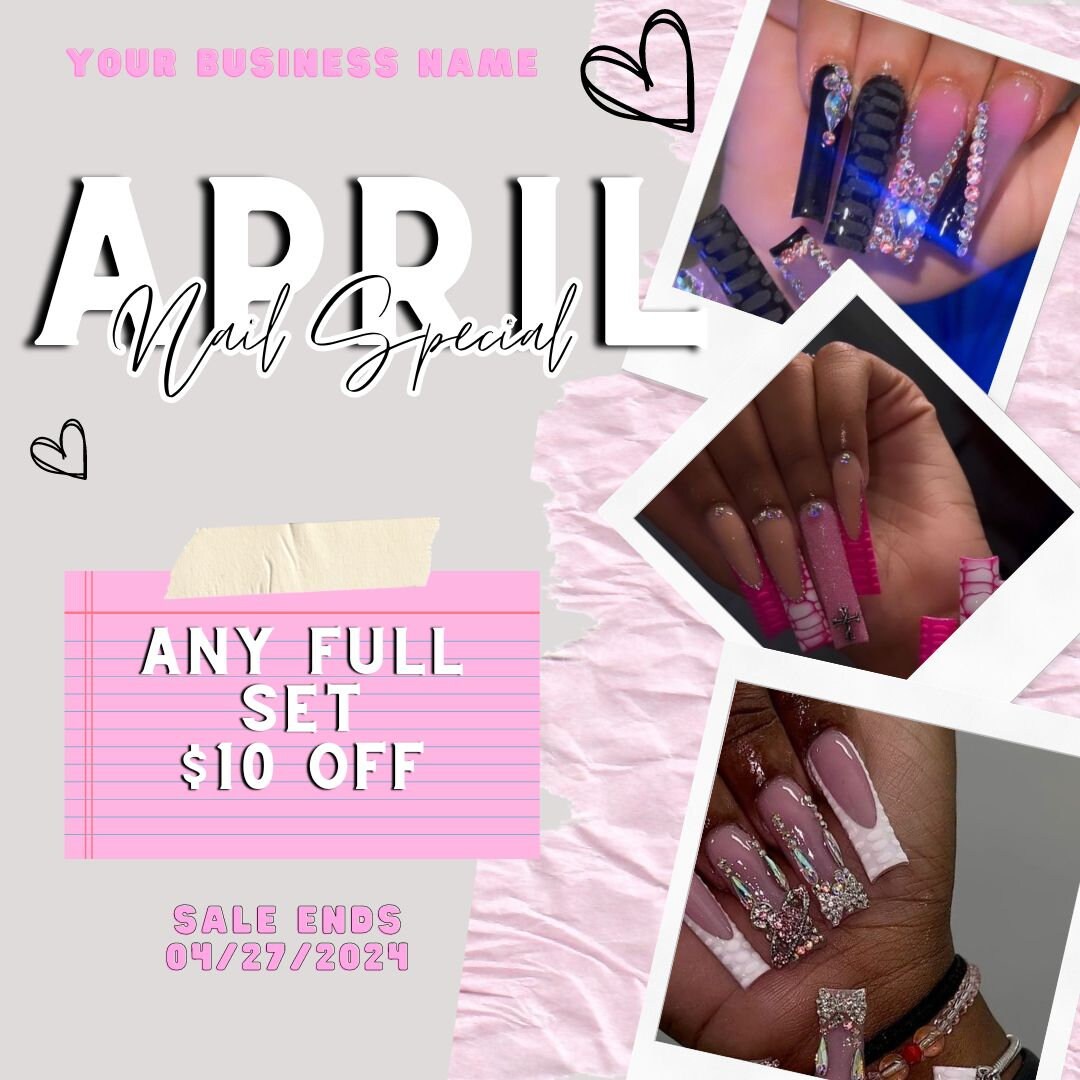 April Book Now Flyer, Nails Special Flyer, Appointment Available Flyer ...