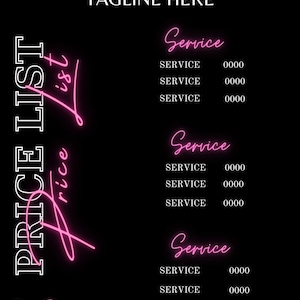 Price List Flyer Template - Etsy