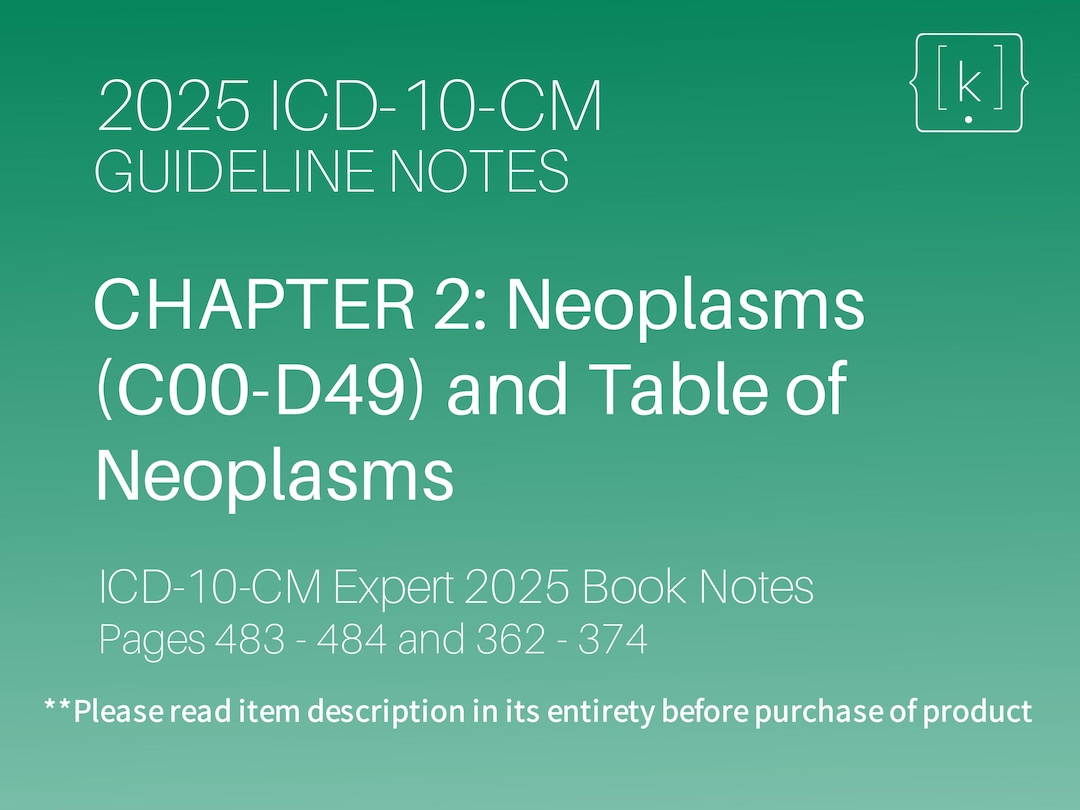 2025 ICD10CM Chapter 2 Guideline Notes and Table of Neoplasms ICD-10-CM ...