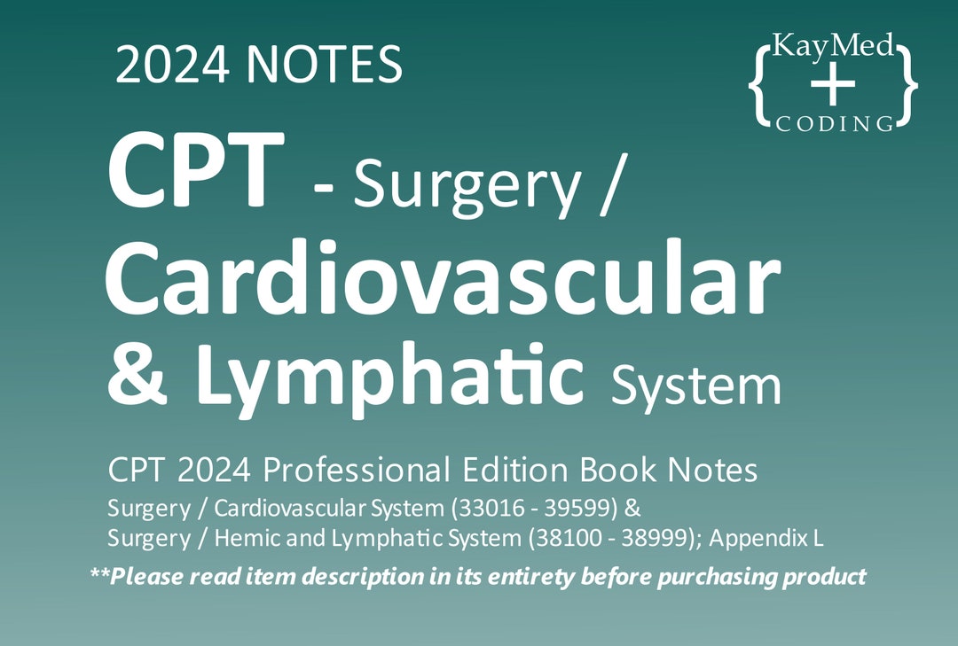 2024 CPT Surgery / the Cardiovascular and Lymphatic System - CPT Book ...