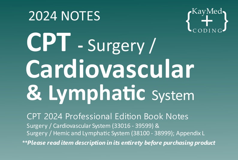2024 CPT Surgery / the Cardiovascular and Lymphatic System - CPT Book ...