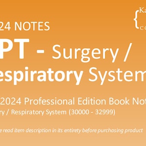 2024 CPT Surgery / Respiratory System Book Notes - Etsy