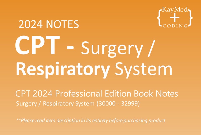 2024 CPT Surgery / Respiratory System Book Notes - Etsy
