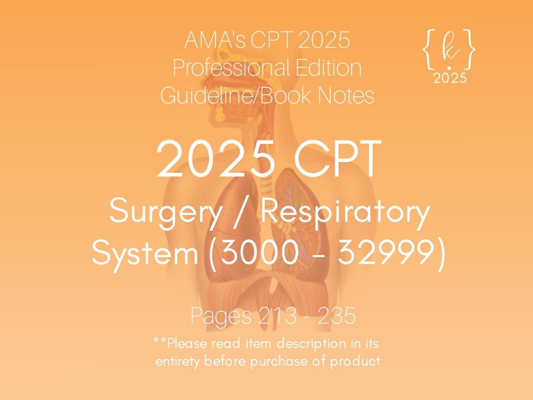 2025 CPT Surgery Respiratory System Book Notes - Etsy