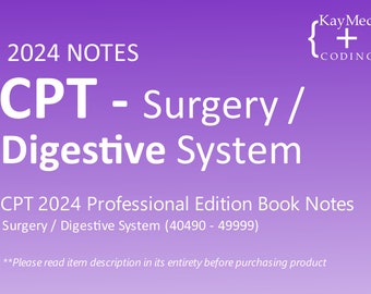 2024 CPT Surgery / Respiratory System Book Notes - Etsy