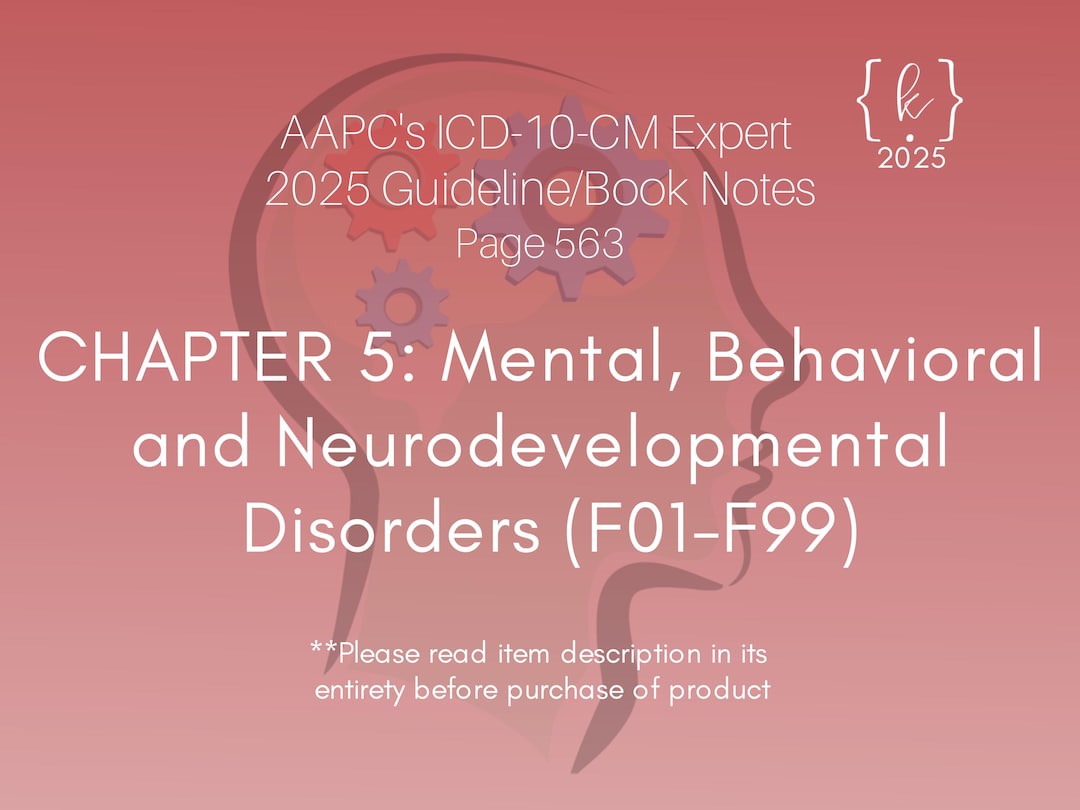 2025 ICD-10-CM Chapter 5 Mental Behavioral and Neurodevelopmental ...