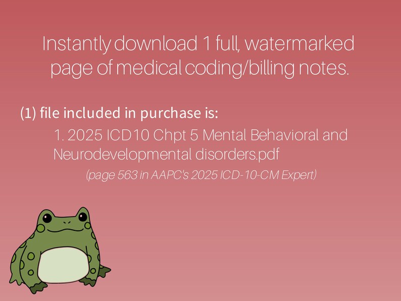 2025 ICD-10-CM Chapter 5 Guideline Notes ICD10CM Book Notes - Etsy