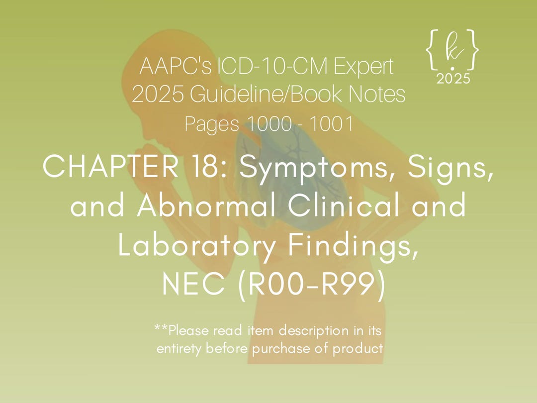 2025 ICD-10-CM Chapter 18 Guideline Notes (digital Download) - Etsy