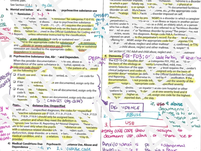 2025 ICD-10-CM Chapter 5 Guideline Notes ICD10CM Book Notes - Etsy