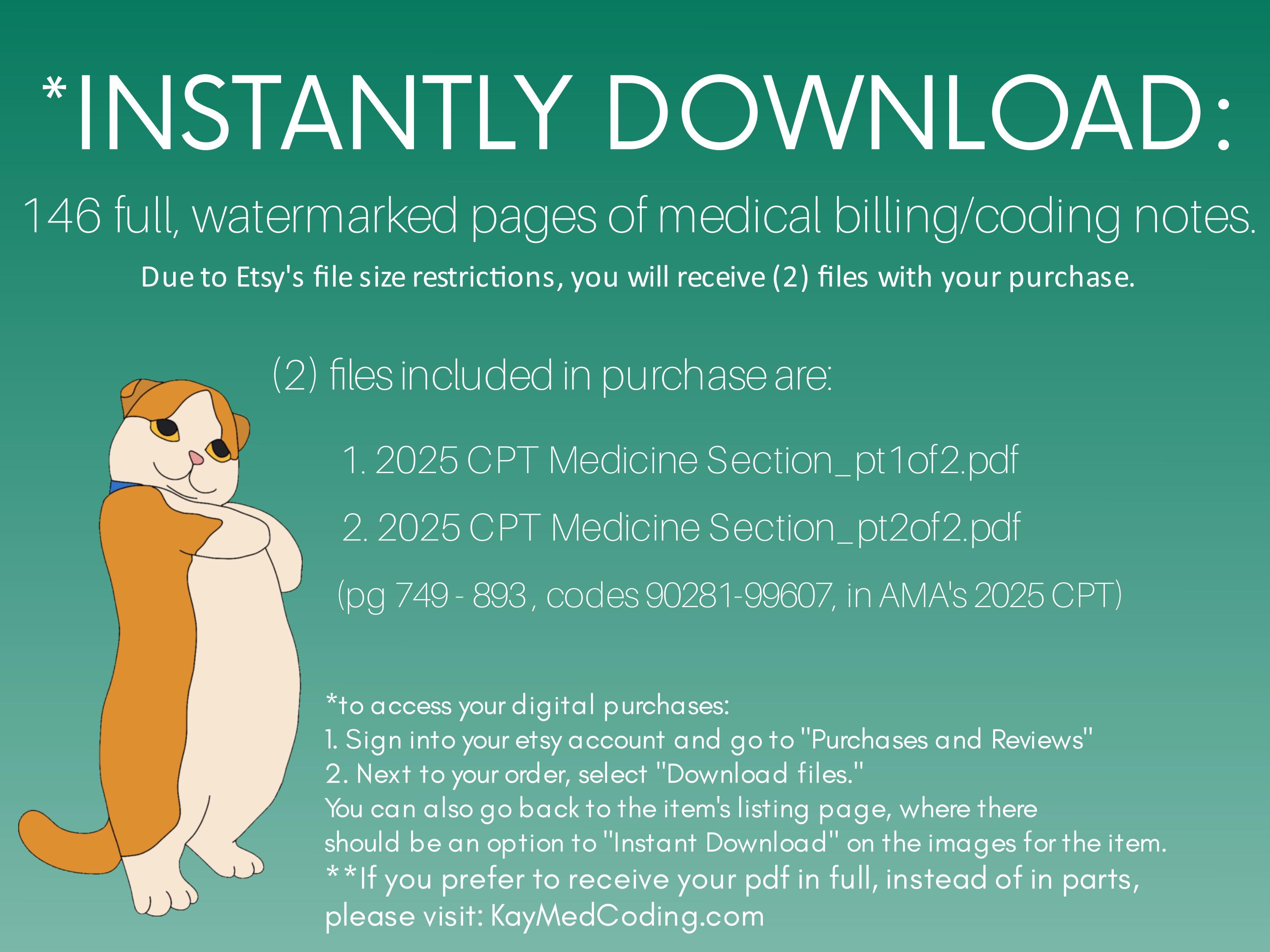 2025 CPT Medicine Section Book Notes - Etsy