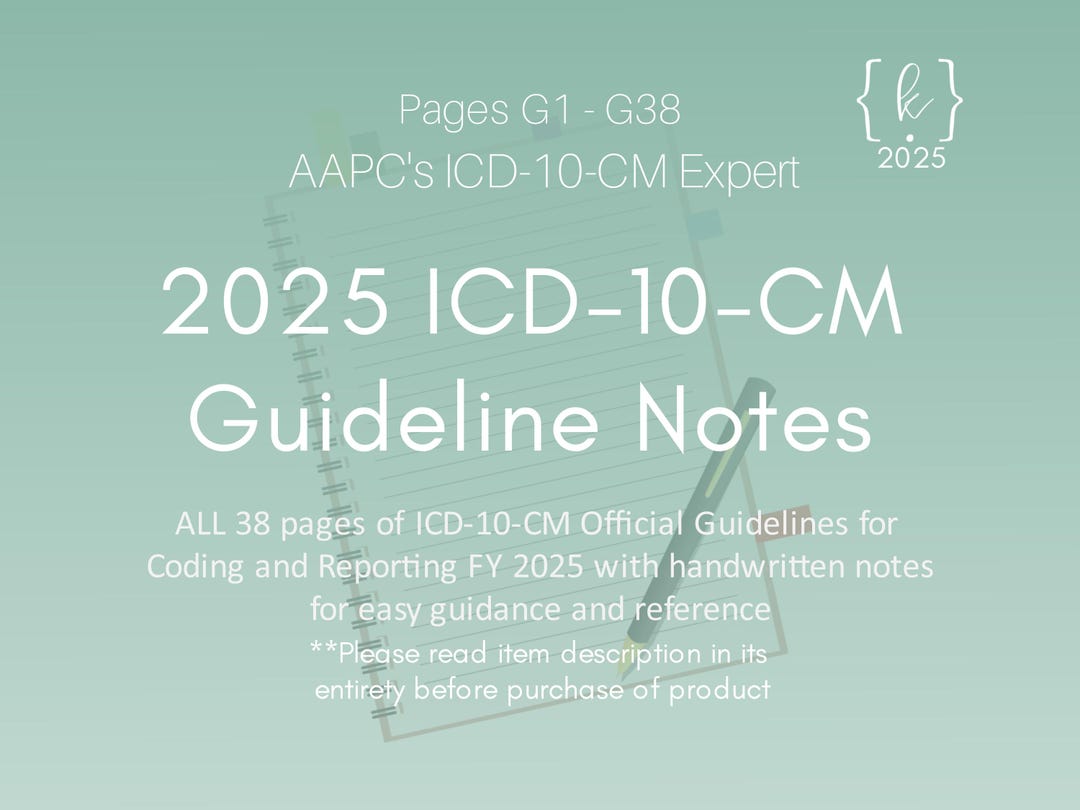 2025 ICD-10-CM Guideline Notes FULL 38 Pages - Etsy