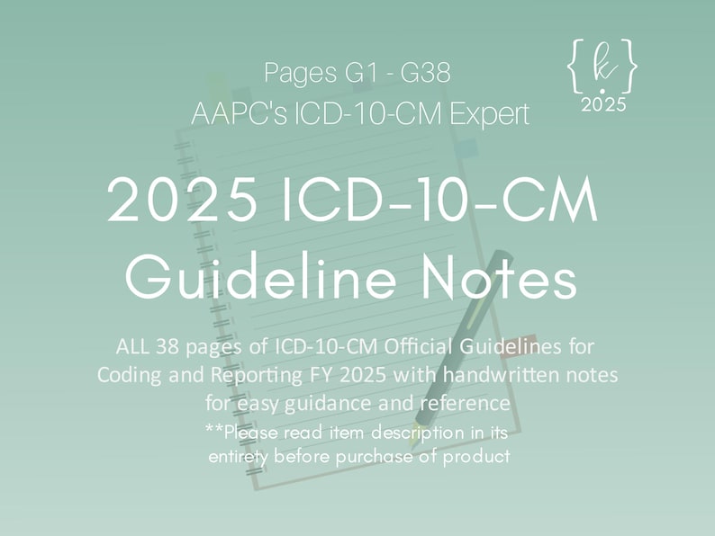 2025 ICD-10-CM Guideline Notes FULL 38 Pages - Etsy