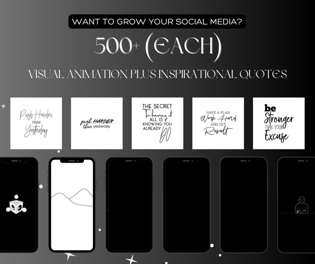 500 Visual Animation 500 Inspirational Quotes photos Bundle - Etsy